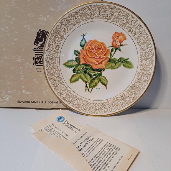 Boehm | Accents | Boehm Rose Plate 78 Collectors Plate The Tropicana ...